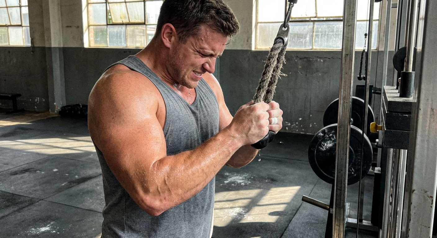 Rope Cable Arm Curls That Hit the Brachialis Hard